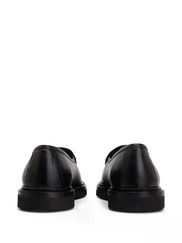 JACQUES SOLOVIERE Alexis Pebbled-leather Loafers