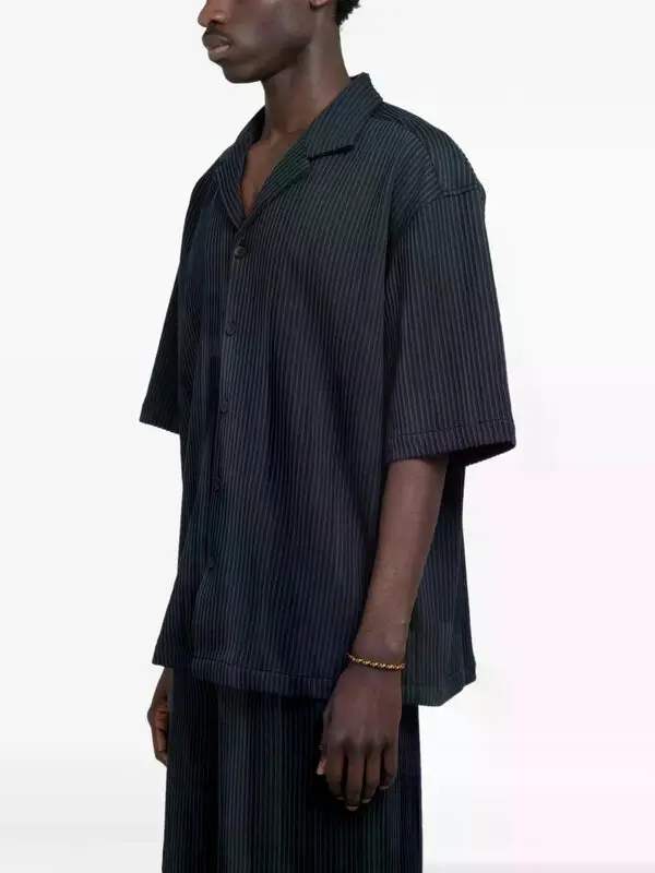 MINIMUM Keaton Plissé-effect Striped Shirt