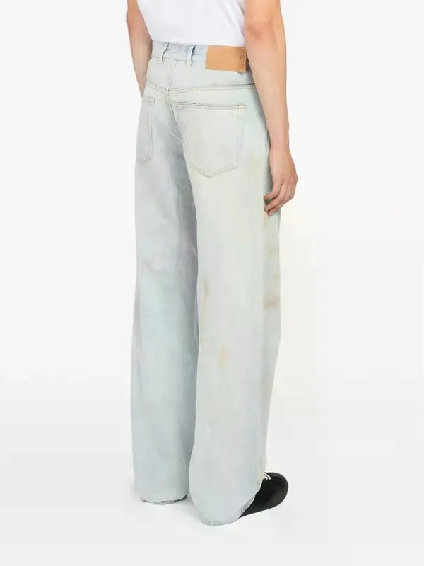 MAISON MARGIELA Whiskered Faded-effect Wide-leg Jeans