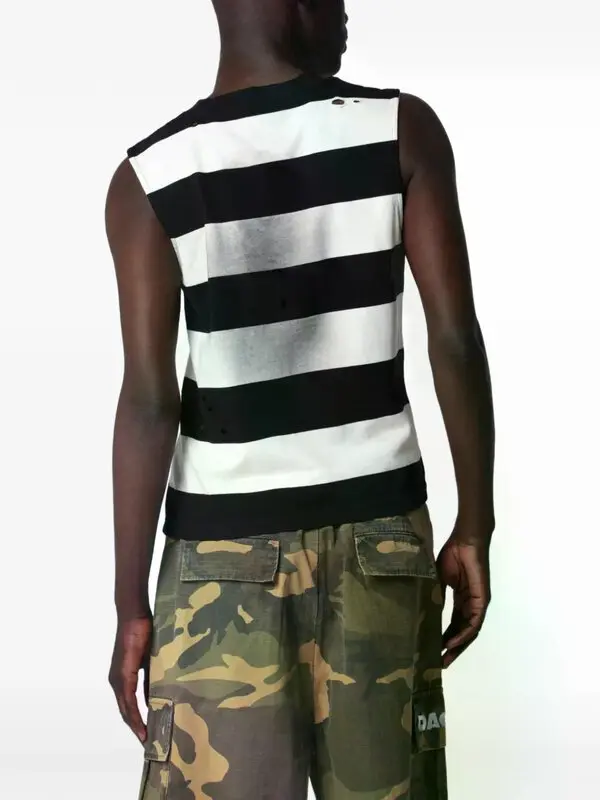 DAGGER Dean Distressed Striped Vest
