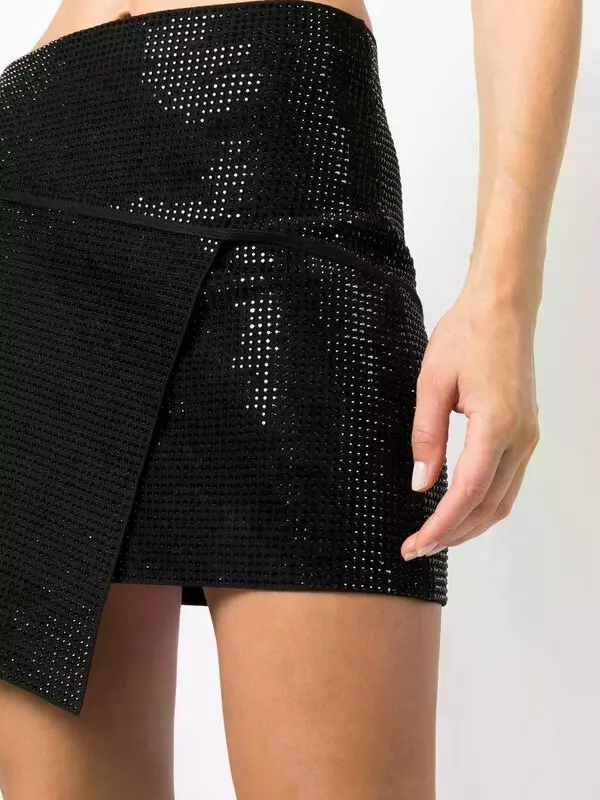 ANDREĀDAMO Crystal-embellished Wrap Mini Skirt