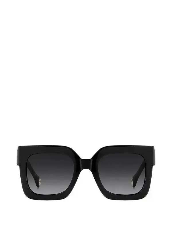 Carolina Herrera Logo Plaque Square Frame Sunglasses - Black