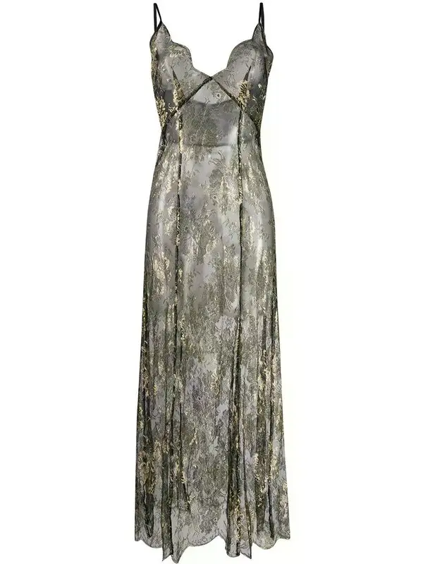 GILDA & PEARL Melitza Long Slip Dress - Black