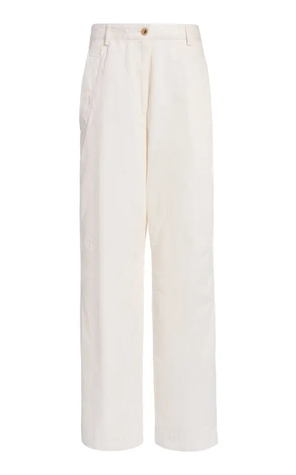 Dries Van Noten Pilar Tailored Cotton-blend Wide-leg Trousers - Neutral