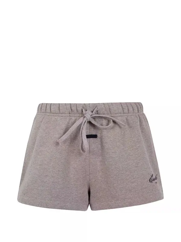 Fear Of God Logo Print Jersey Shorts - Grey