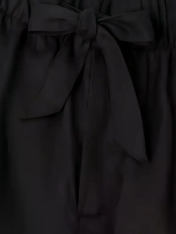 Frescobol Carioca Slub Texture Wide Leg Trousers - Black