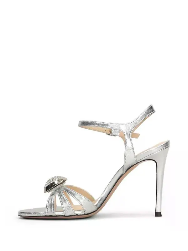 Roberto Festa Crystal-embellished Metallic Stiletto Sandals