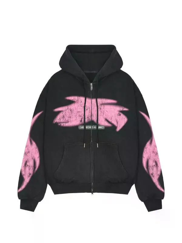 GODMADE Graphic-print Zip-up Hoodie - Black
