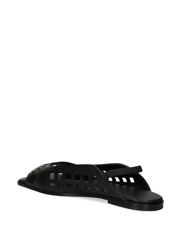 VIC MATIE Leather Cut-out Slingback Sandals