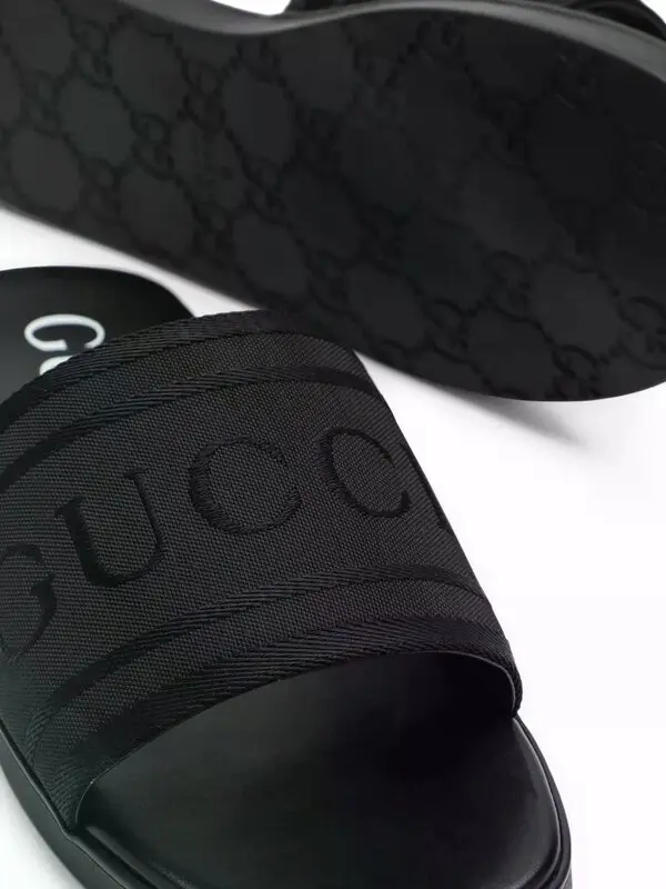 Gucci Logo-embroidered Slides
