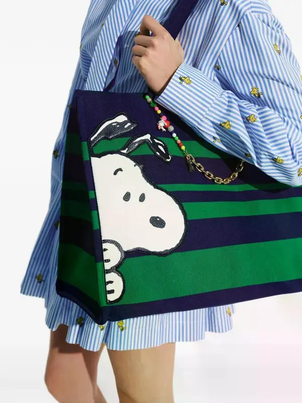 Essentiel Antwerp Peanuts Striped Graphics Tote Bag