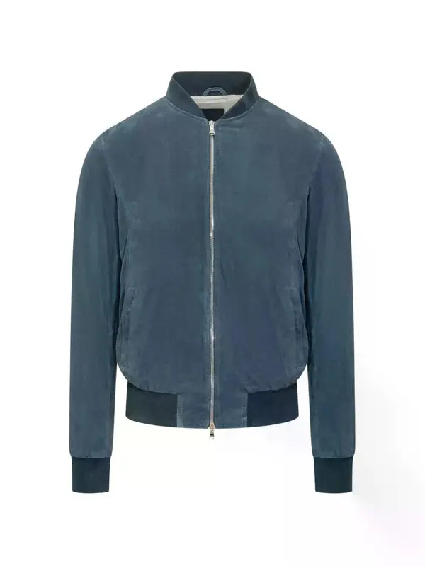 BARBA NAPOLI Zip-up Suede Bomber Jacket