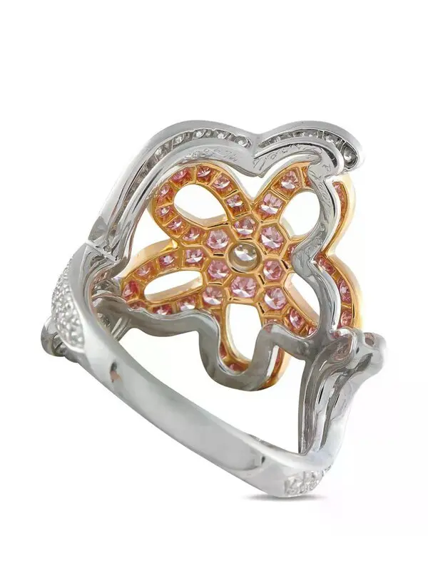 Van Cleef & Arpels 18k White Gold Diamond Floral Ring