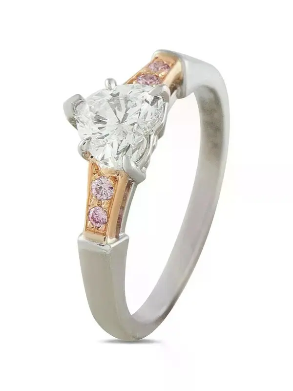 Harry Winston 18k Rose Gold And Platinum Diamond Heart-shaped Ring - Silver