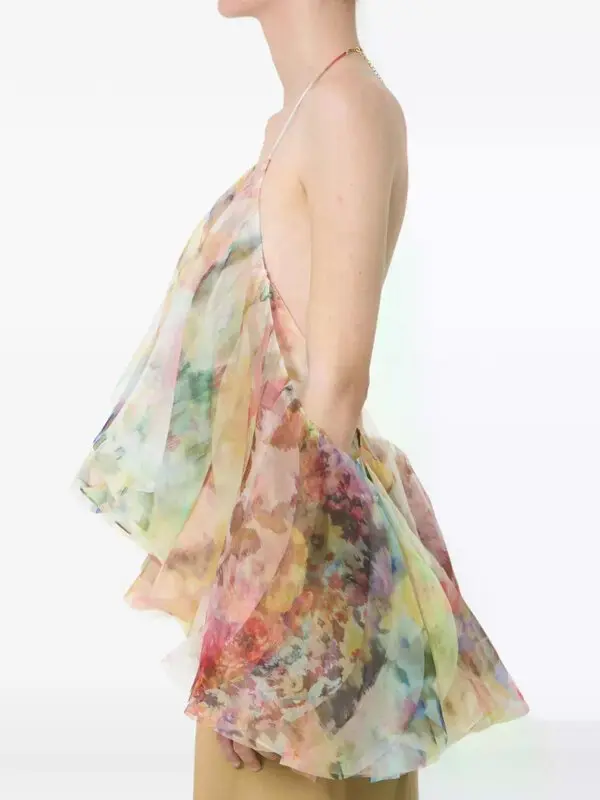 Zimmermann Luna Ruffled Floral Print Puff-sleeve Blouse