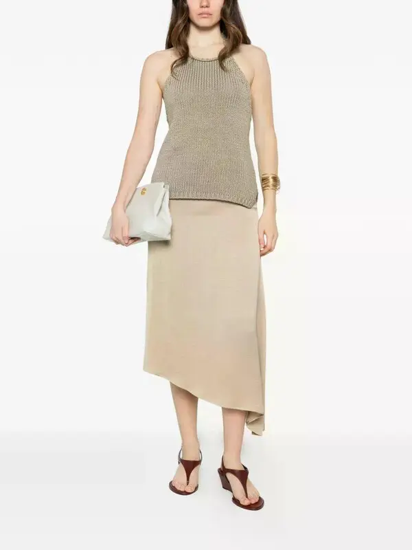 Peserico Asymmetric Hem Midi Skirt - Neutrals