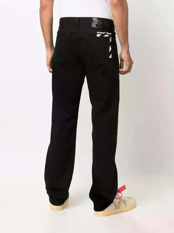 Off-White Diagonals Print Straight-leg Jeans