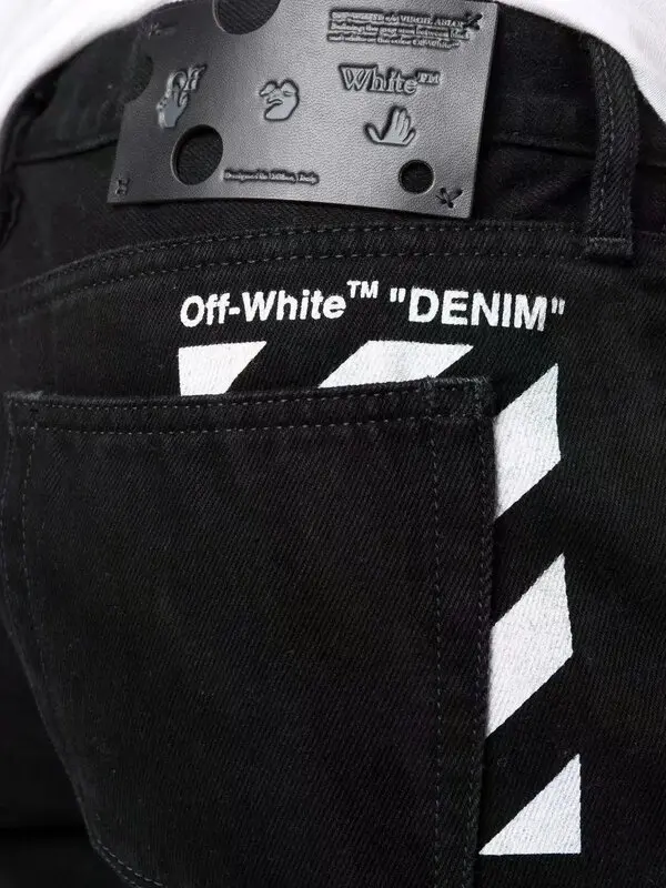 Off-White Diagonals Print Straight-leg Jeans