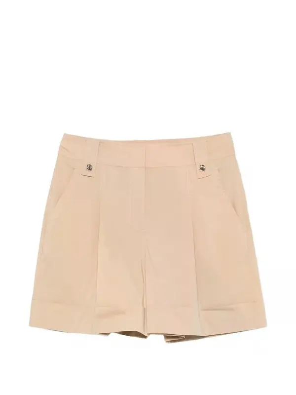 Liu Jo Cotton Poplin Mid-rise Pleated Shorts