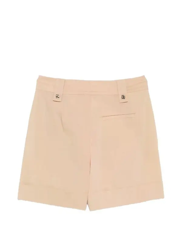 Liu Jo Cotton Poplin Mid-rise Pleated Shorts