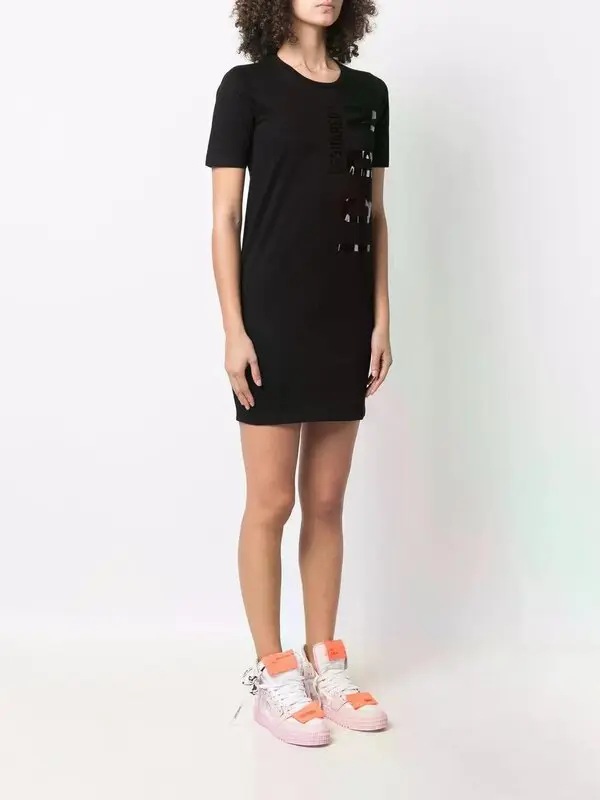 Dsquared2 Cotton Logo Patch T-shirt Dress