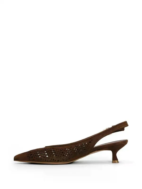 BIANCADI Perforated Suede Slingback Pumps