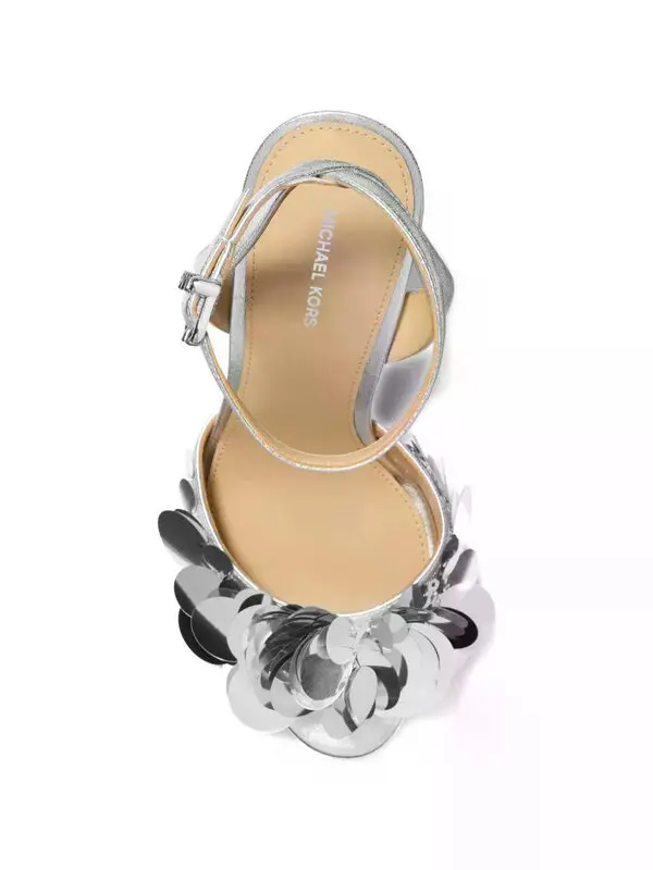 Michael Kors Loretta Sequin-embellished Sandals - Silver