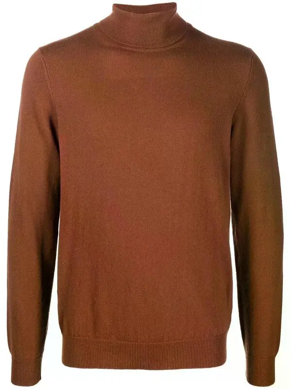 ZANONE Virgin Wool-cashmere Blend Roll Neck Jumper - Brown