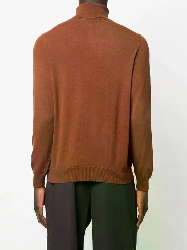 ZANONE Virgin Wool-cashmere Blend Roll Neck Jumper - Brown