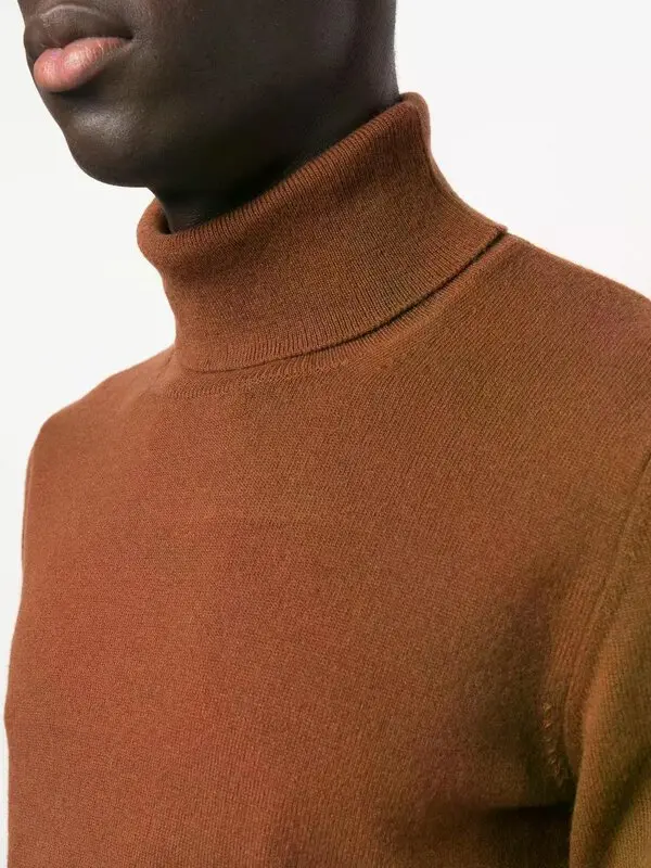 ZANONE Virgin Wool-cashmere Blend Roll Neck Jumper - Brown