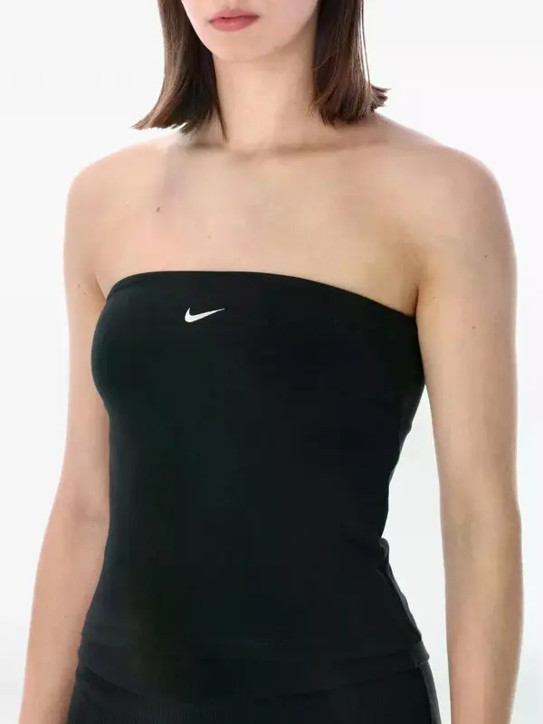 Nike Swoosh Logo-embroidered Tube Top - Black