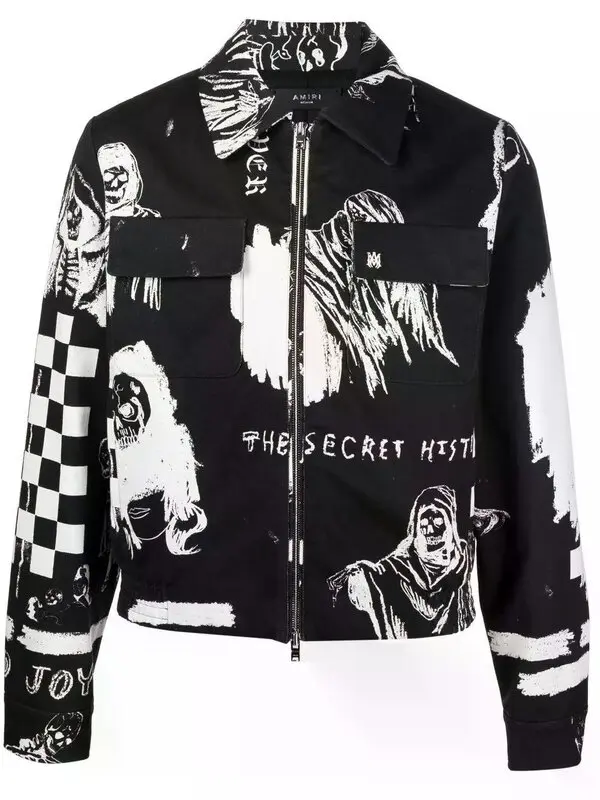 Amiri Graphic-print Shirt Jacket - Black