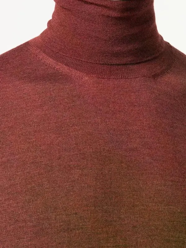 Colombo Fine Knit Roll Neck Jumper - Red