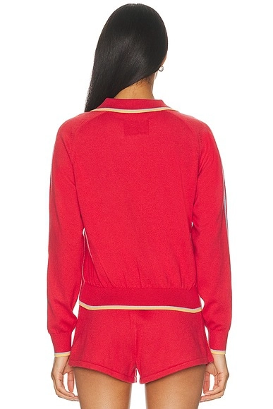 Guest In Residence Cashmere-blend Relay Polo Top - Scarlet