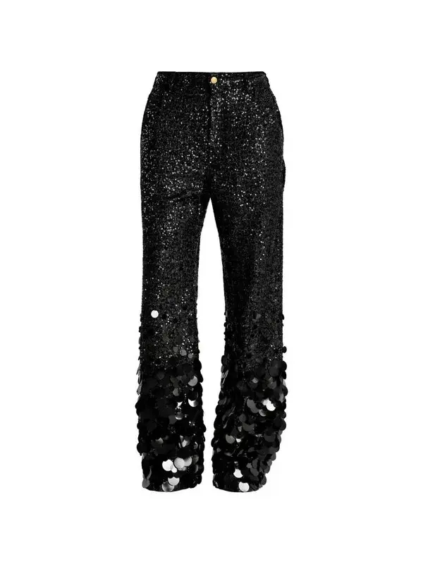 DARKPARK Sequin-embellished Paillette-hem Trousers