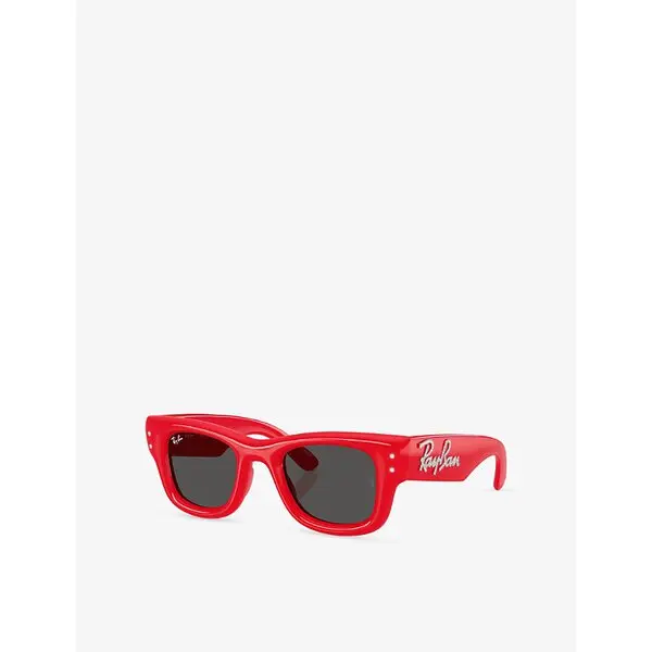 Ray-ban Rb4940b Wayfarer Puffer Square-frame Acetate Sunglasses - Red