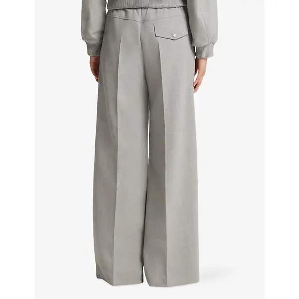 BOSS Oversized-fit Wide-leg Stretch-twill Trousers