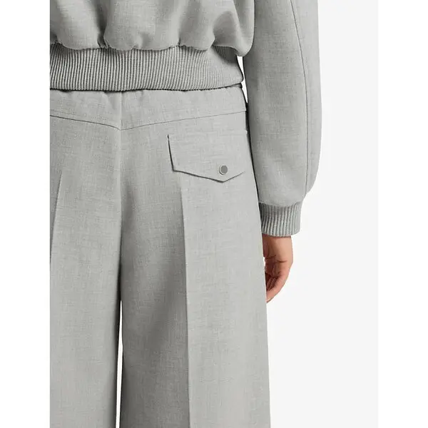 BOSS Oversized-fit Wide-leg Stretch-twill Trousers