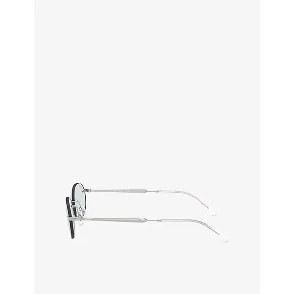 Ray-ban Rb3767 Oval-frame Metal Sunglasses - Silver