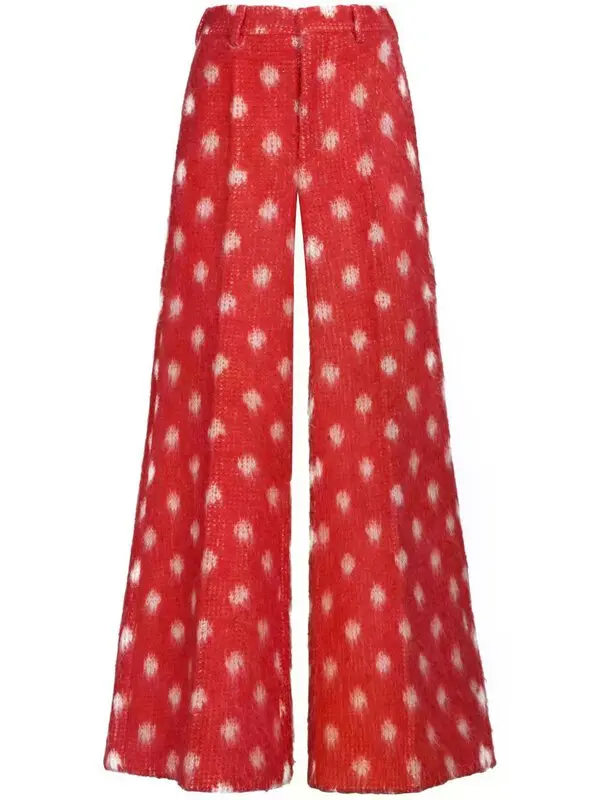 Marni Polka Dot-print Wide-leg Trousers - Red
