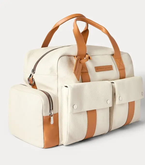 Brunello Cucinelli Grained Calfskin Leisure Bag - Blue
