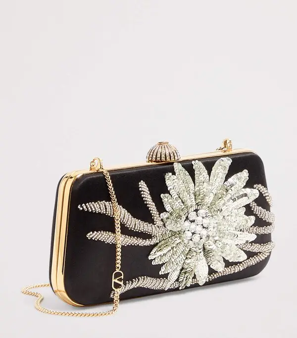 Valentino Garavani Embellished Floral Clutch Bag