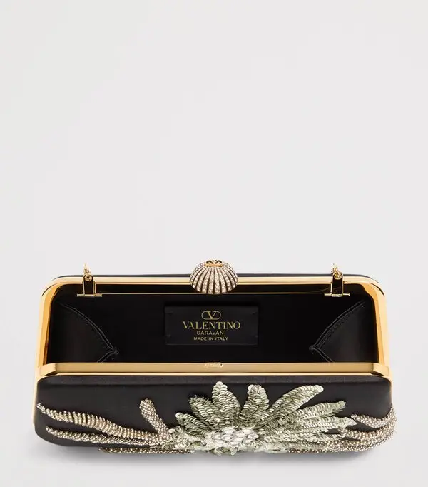 Valentino Garavani Embellished Floral Clutch Bag