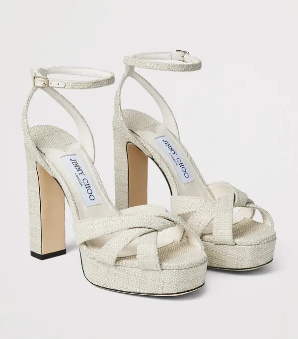 JIMMY CHOO Kove 120 Woven Platform Sandals