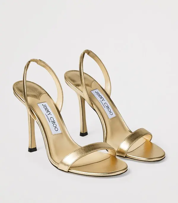 JIMMY CHOO Metallic Leather Stiletto Sandals