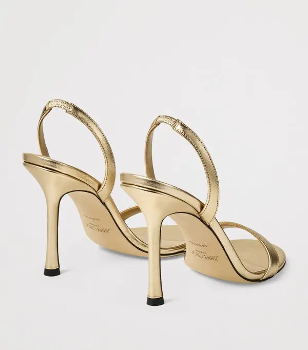 JIMMY CHOO Metallic Leather Stiletto Sandals