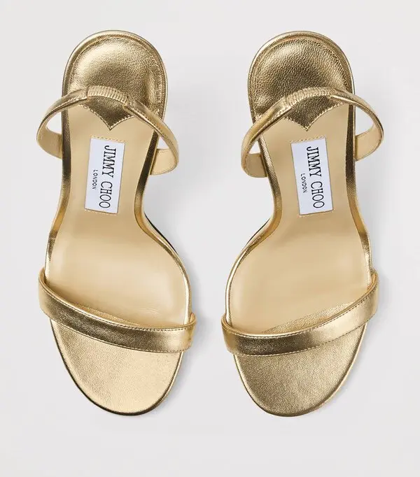 JIMMY CHOO Metallic Leather Stiletto Sandals
