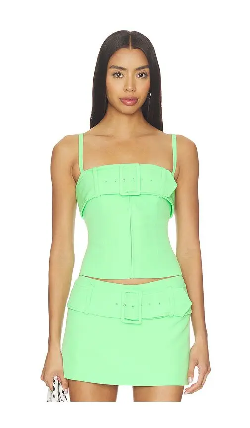 Sandy Liang Belted Zip-up Top - Mint