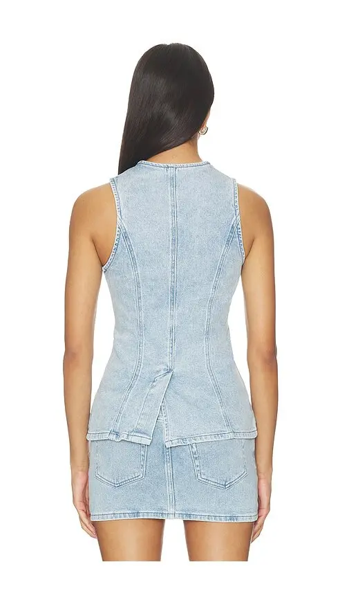 MORE TO COME Maeve Top In Denim - Blue