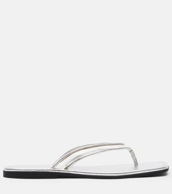 Veronica Beard Clea Leather-trimmed Pvc Thong Sandals